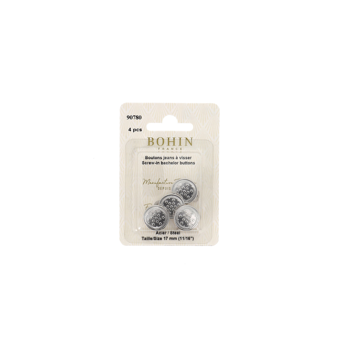 Screw-on automatic jeans buttons - ø 17 mm